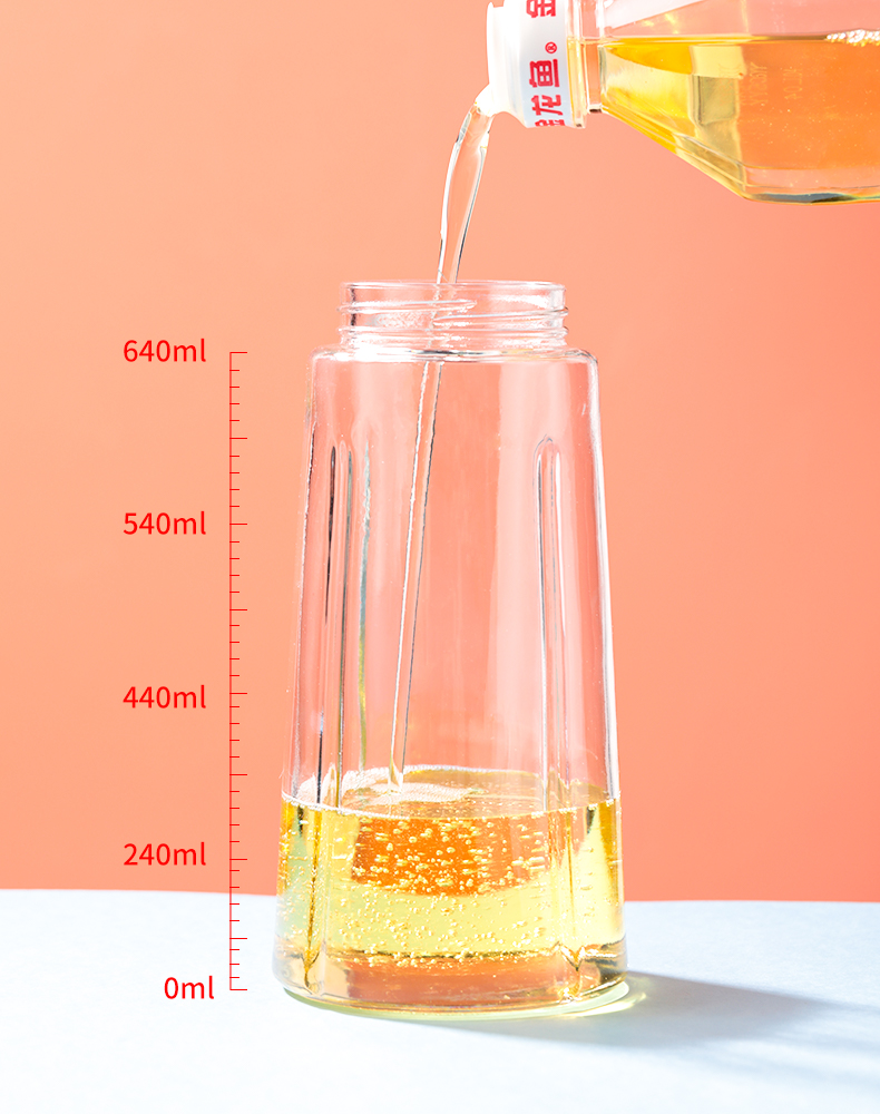 4470.自动开盖大容量油壶/酱油瓶单手操作带手柄玻璃厚实 640ml_虎窝淘