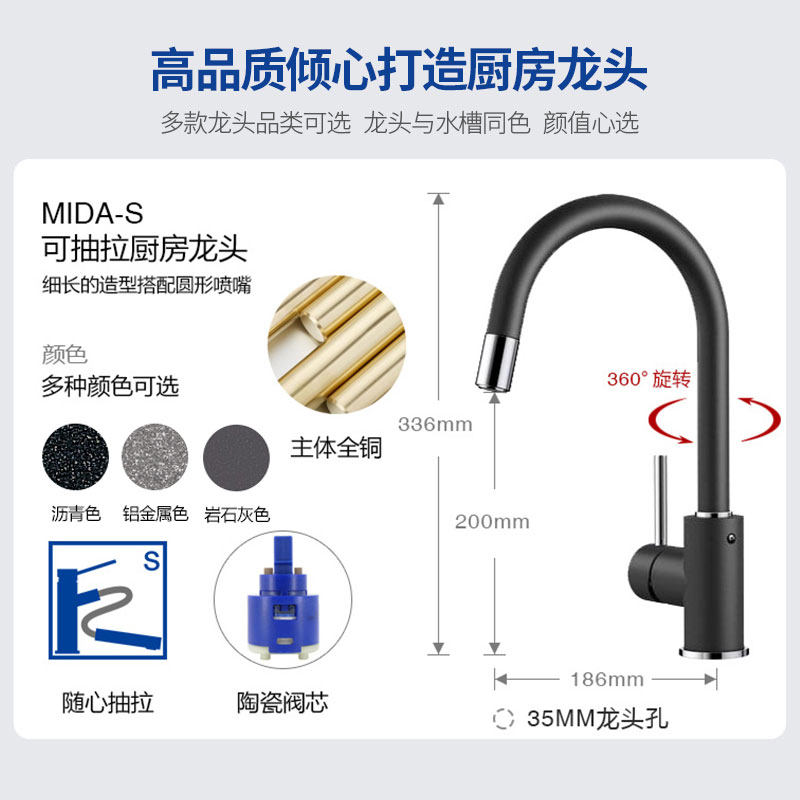 现货铂浪高水槽抽拉龙头MIDA-S LINUS-S 521463 520747 526588_虎窝淘