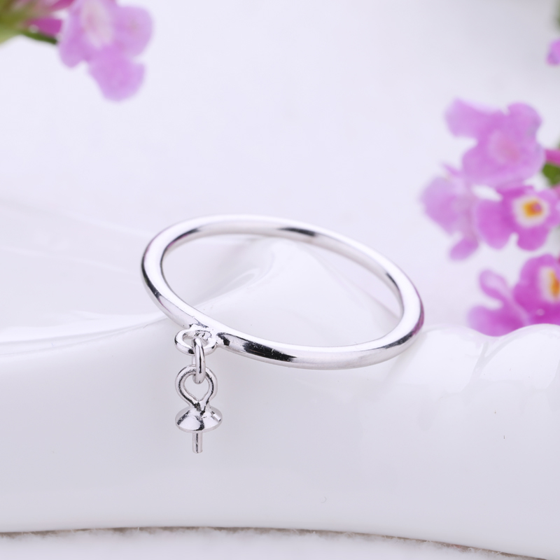 S925纯银圆珠戒指空托镶嵌蜜蜡琥珀戒托6 7 9 10 11 12圆珠戒指托_虎窝淘