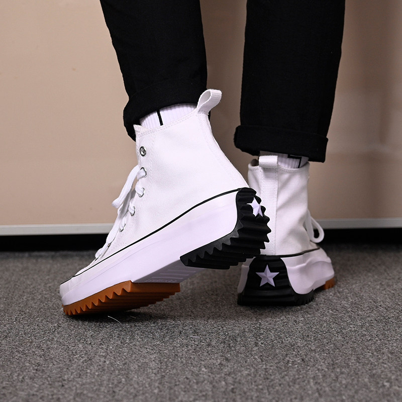 CONVERSE匡威正品2022新款女厚底帆布小白鞋休闲运动鞋166799C_虎窝淘