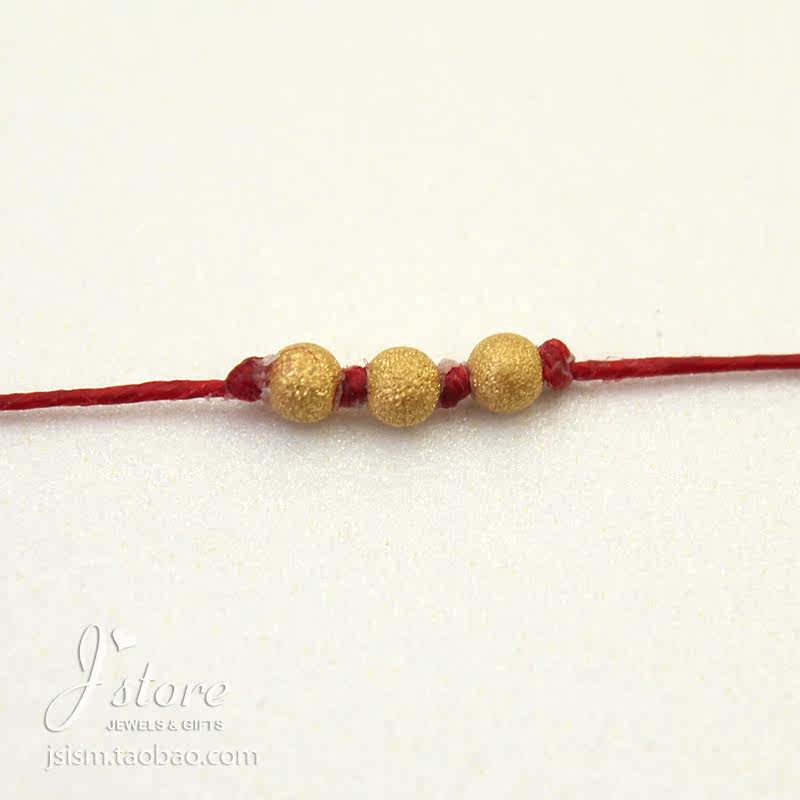 美国Dogeared授权正品㊣经典复刻许愿手链三个愿望银镀金珠手绳_虎窝淘