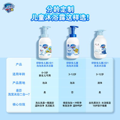 舒肤佳儿童洗发沐浴2合1温和