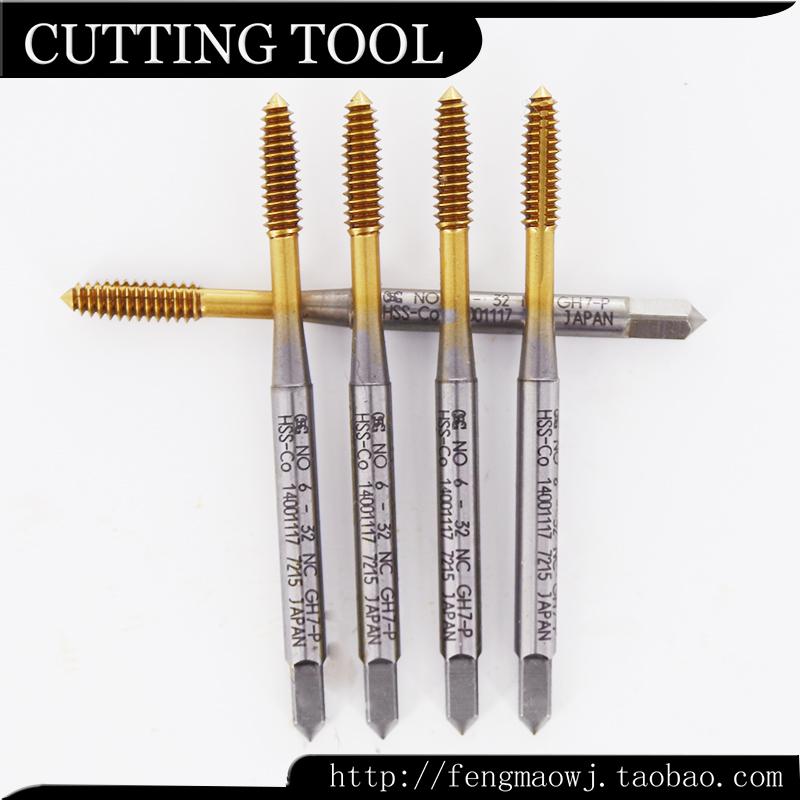 进口二手丝锥日本OSG HSS-CO RH7 6-32美制镀钛挤压机用丝攻通孔_虎窝淘