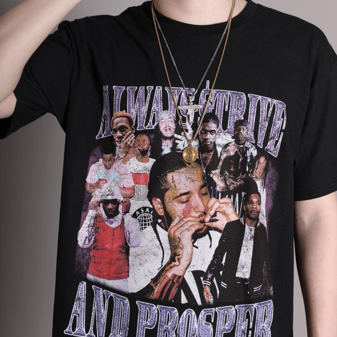 Asap Mob Asap Rocky HiphopVintage Tee欧美嘻哈说唱印花短袖男_虎窝淘