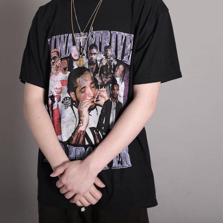 Asap Mob Asap Rocky HiphopVintage Tee欧美嘻哈说唱印花短袖男_虎窝淘