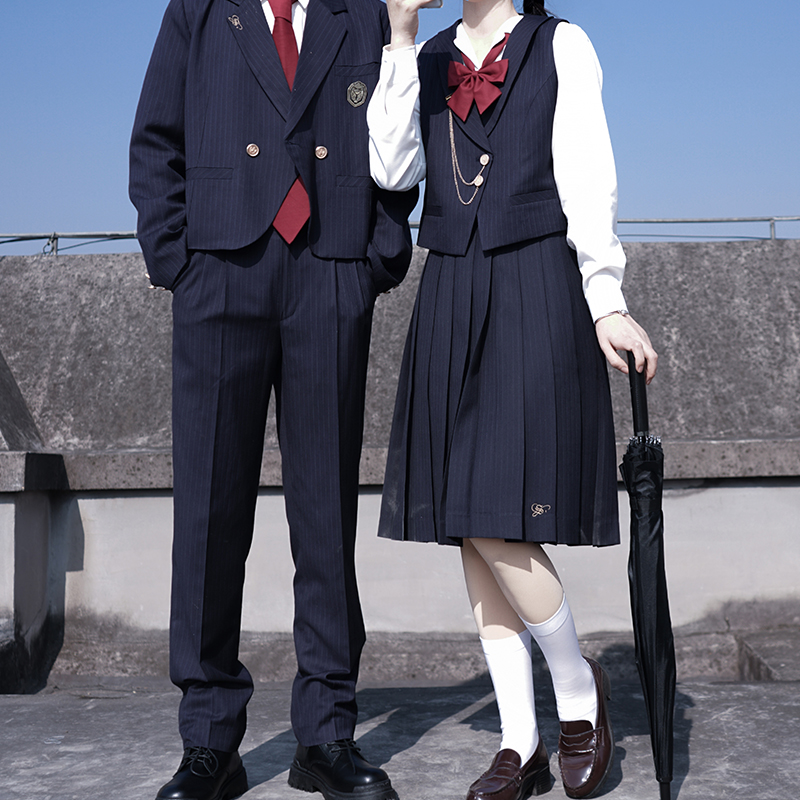 樱花家族原创JK制服套装【塞勒涅学园】jk背心裙西服DK男女情人节_虎窝淘