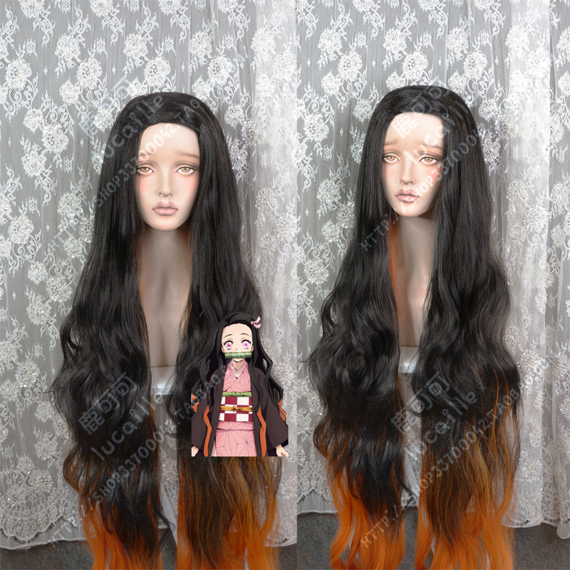 鬼灭之刃灶门祢豆子加厚cos古装lolita大波浪长卷发女cosplay假发_虎窝淘