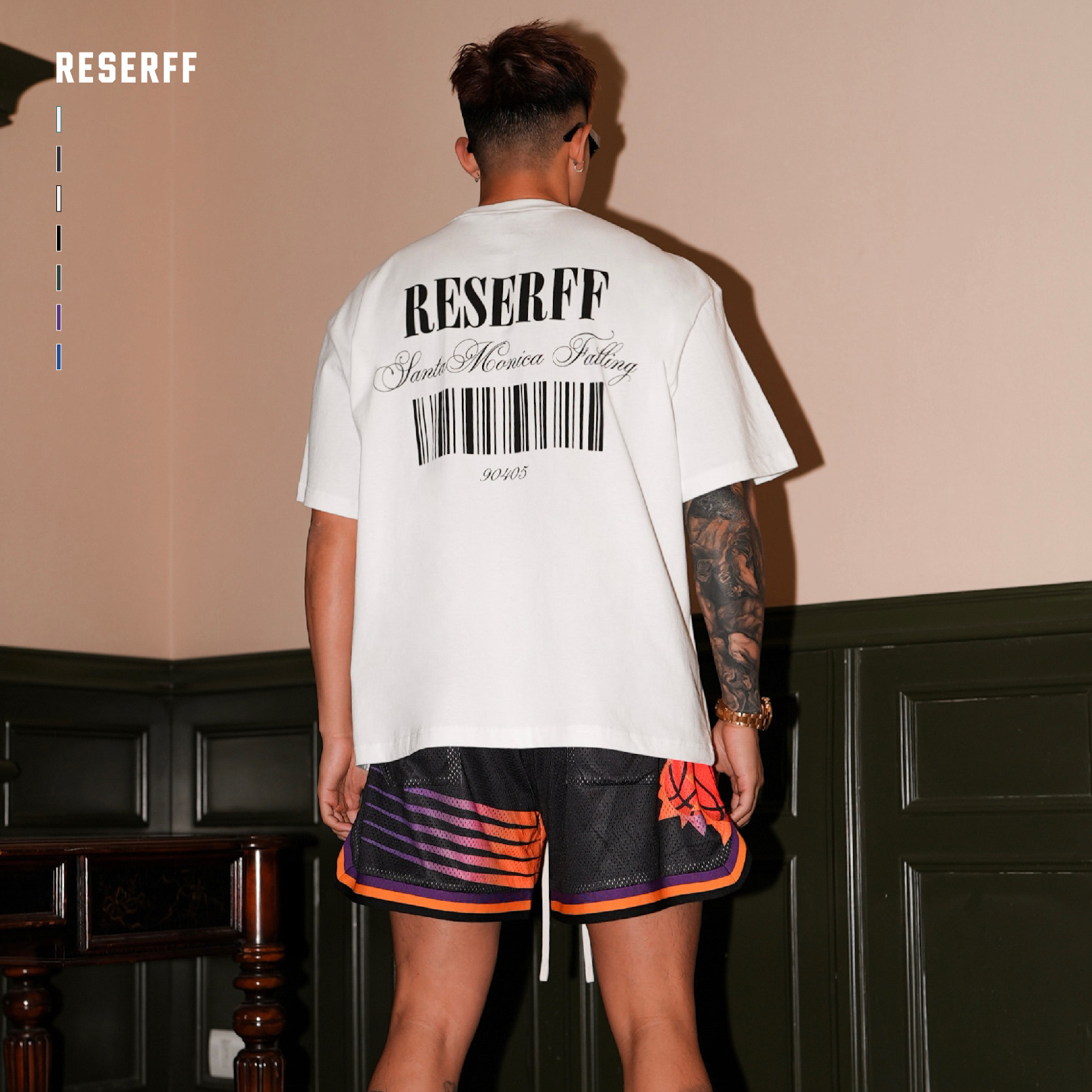 RESERFF·CODE美式复古短袖重磅宽松廓形小领口潮流高街印花上衣_虎窝淘