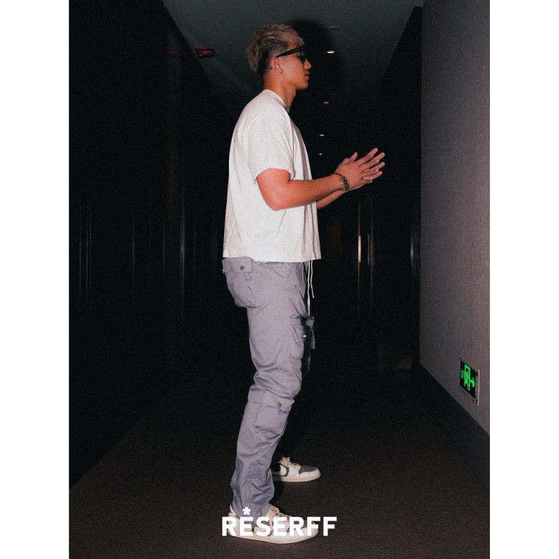 RESERFF TACTICAL解构战术机能多口袋抽绳微弹宽松拉链工装长裤_虎窝淘