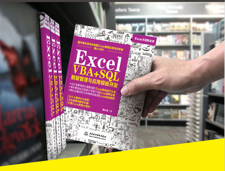 Excel教程书籍 Excel Vbasql数据管理与应用模板开发韩小良办公软件excel函数教科书 Excel Vba公式入门技巧数据库