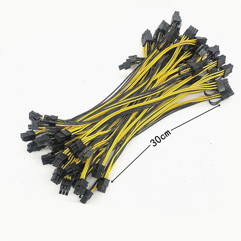 6P转8P6+2P显卡供电线模组服务器电源转换线供电延长线公对公30cm_虎窝淘
