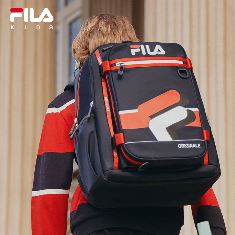 FILA KIDS斐乐儿童双肩背包2023秋新款男女大童蝶翼减负学院书包_虎窝淘