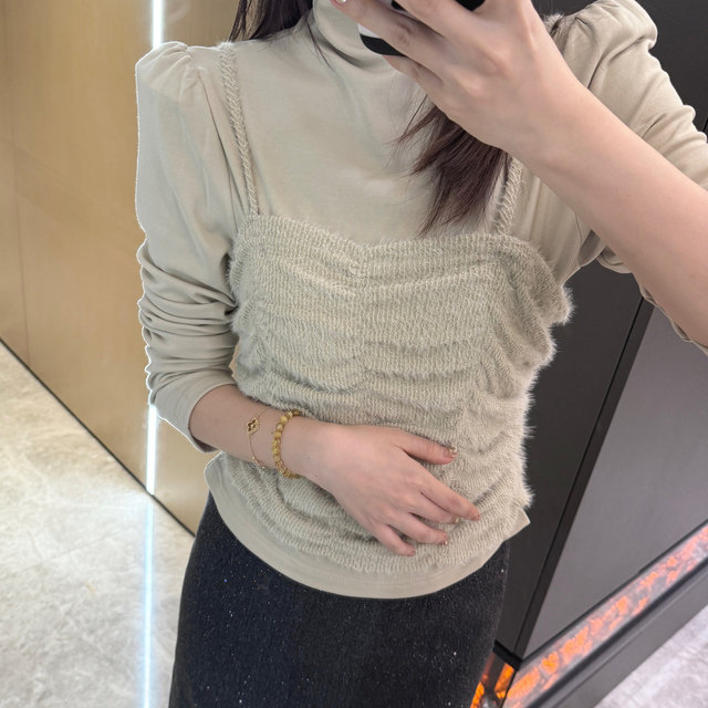 Chenzi CICY high-neck palace sleeve velvet inner layer with base and suspender new winter style 1.19