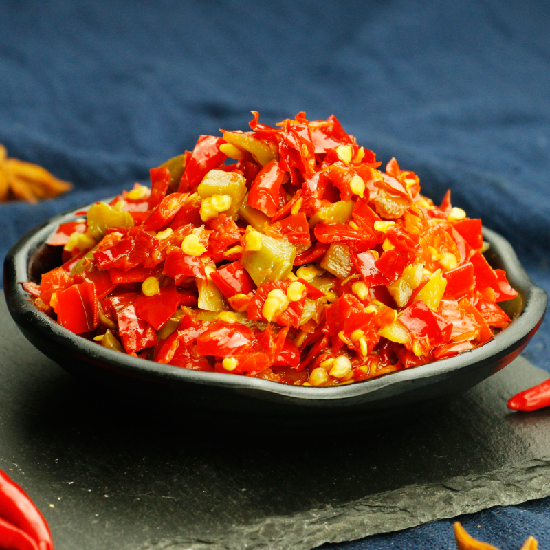 湖南味道毛家食品贡菜脆椒450g汤妈妈剁辣椒香辣下饭菜多省包邮_虎窝淘