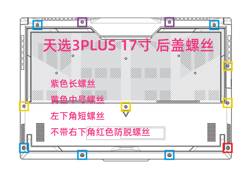 适用于华硕天选3天选4后盖螺丝FA507 FX507后盖黑色螺丝非原装_虎窝淘