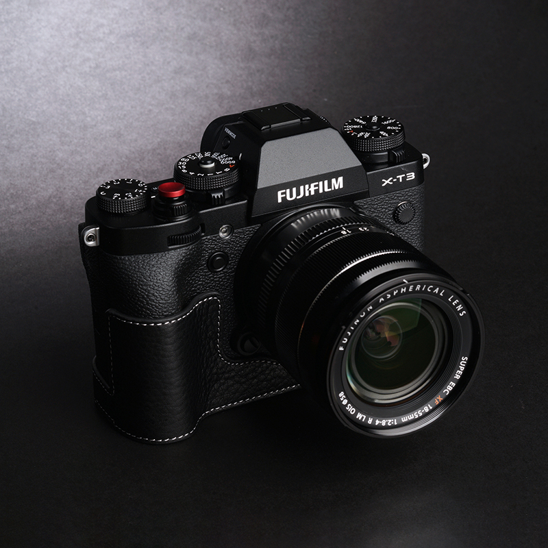 台湾TP真皮富士XT3皮套 XT2相机包 X-T3手柄半套复古牛皮保护套_虎窝淘