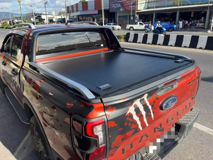 适用于23年福特RANGER RAPTOR皮卡改装货箱铝合金卷帘盖防盗平盖_虎窝淘