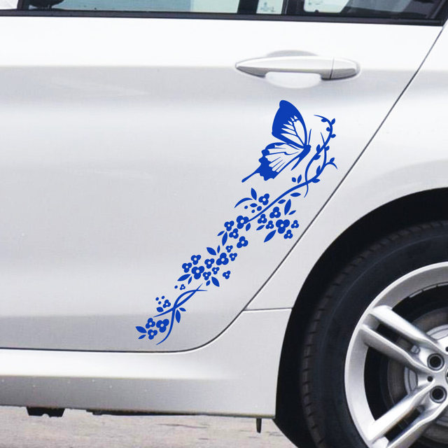 Personalized reflective butterfly car stickers door bumper light ...