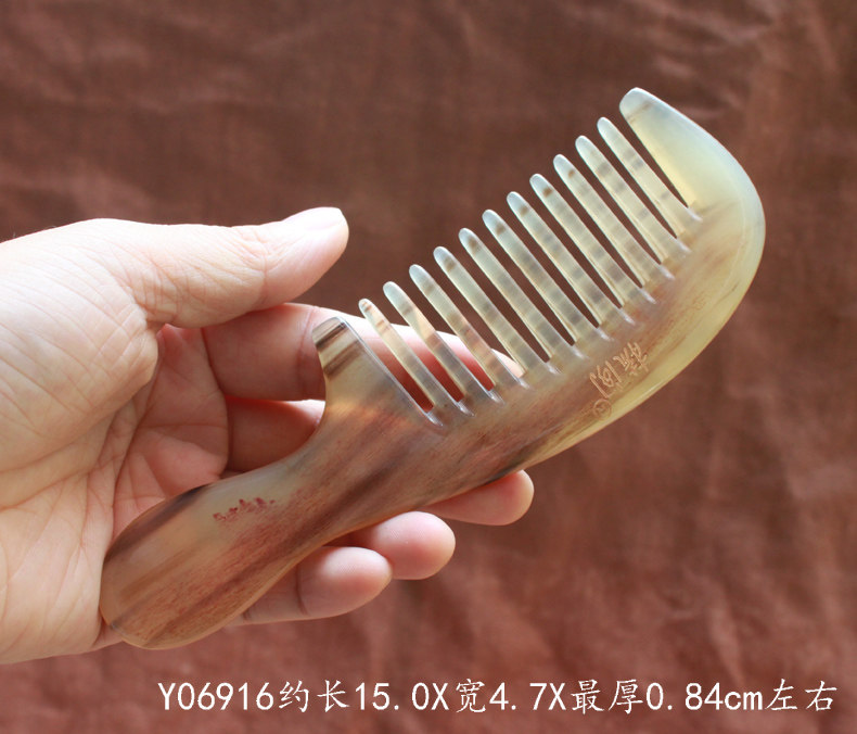 梳阁天然白角梳老羊角梳子Y069颜值包包梳小巧半月真实天然美_虎窝淘