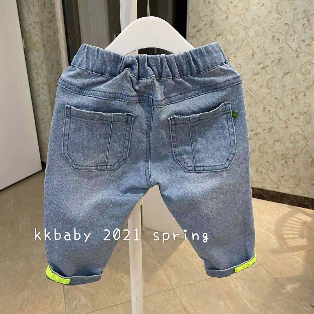 kkbaby韩国童装春男女童帅气洋气个性弹力舒适裤子