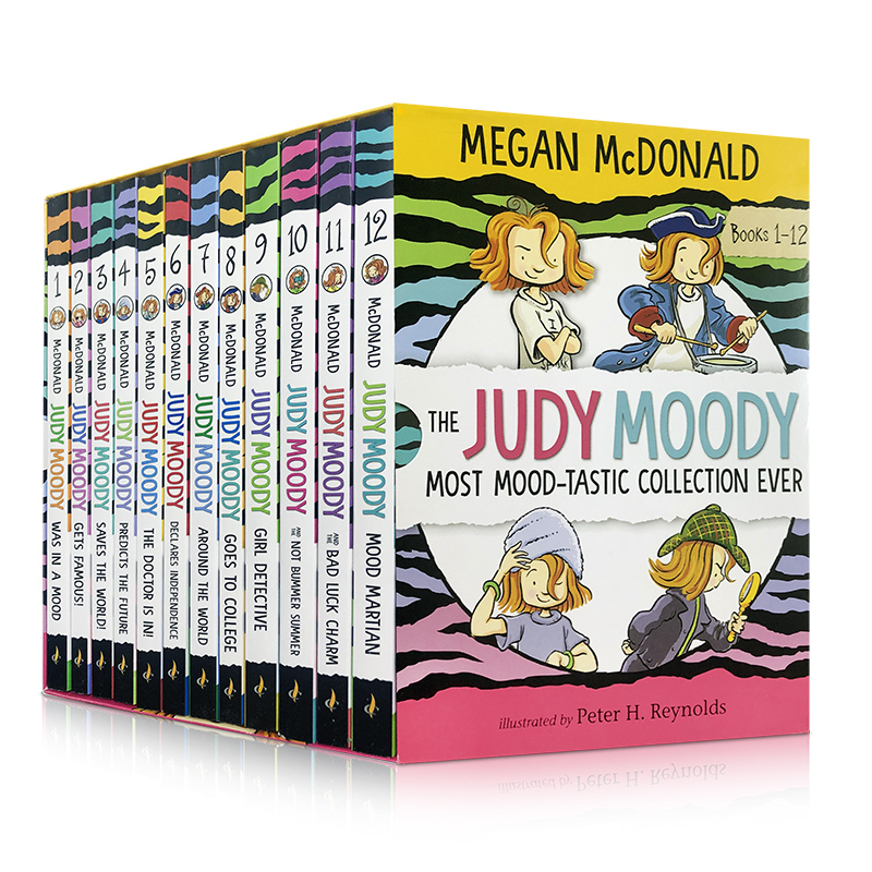 英文原版稀奇古怪小朱迪12册The Judy Moody Most Mood-tastic Collection Ever儿童启蒙故事章节桥梁书读物Judymoody friends_虎窝淘