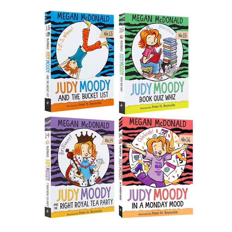 英文原版Judy Moody稀奇古怪小朱迪系列4本Bucket List/Right Royal Tea Party/Quiz Whiz进口 ...