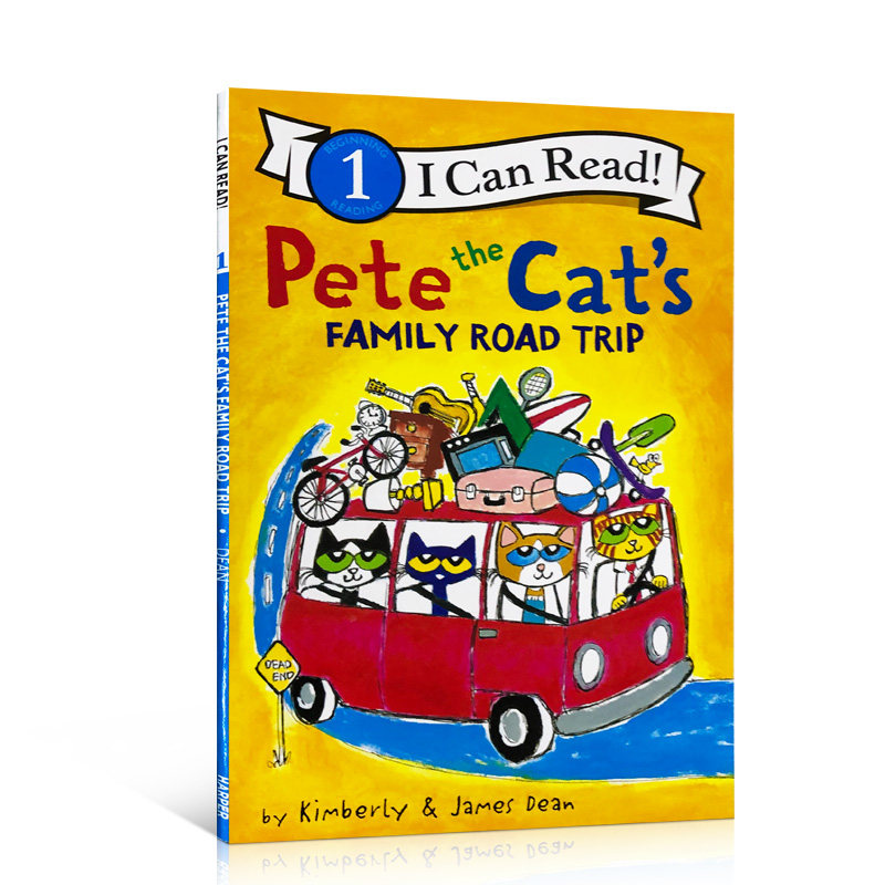 预售英文原版 Pete the Cat’s Family Road Trip家庭旅行皮特猫系列 I can read 1分级阅读读物儿童绘本 ...