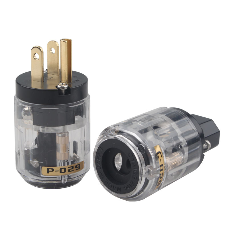 全新美标电源插头发烧HIFI音响电源插头透明外壳P029 C029端子_虎窝淘
