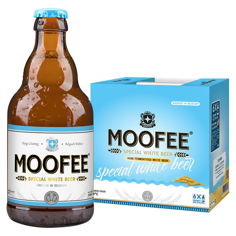 MOOFEE慕妃比利时进口精酿啤酒小麦白啤+酒杯创意礼盒系列_虎窝淘