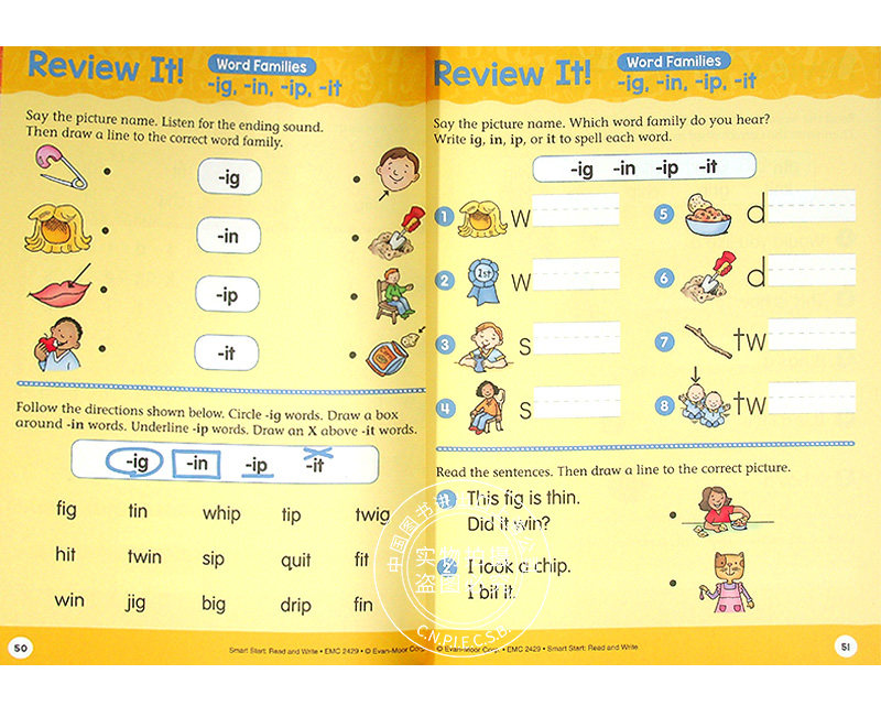现货一年*英语阅读和写作练习册 Evan-Moor Smart Start Read& Write Grade 1美国加州小学教辅聪慧启蒙系列英文原版 7岁_虎窝淘