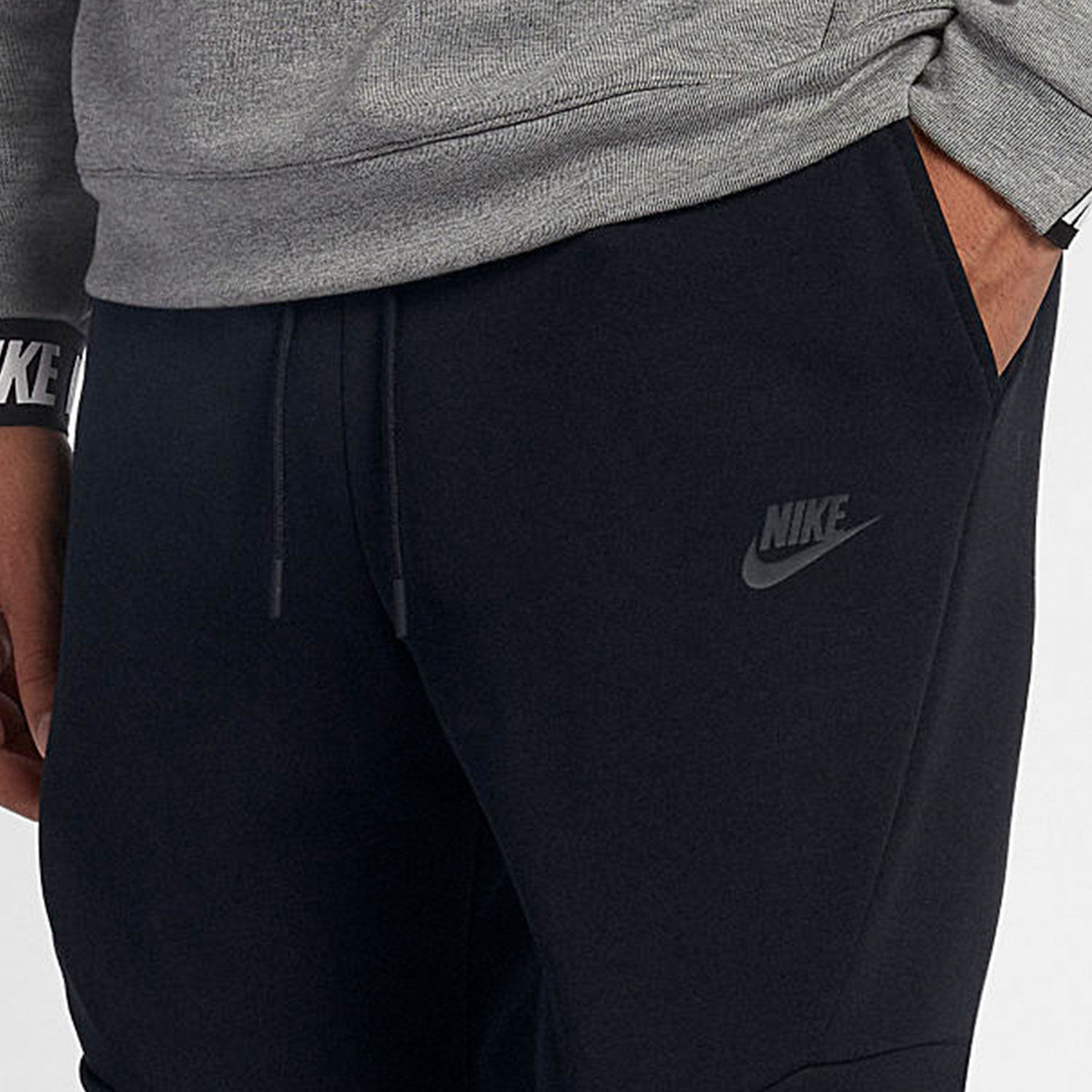 Nike/耐克官方正品男子针织透气舒适小脚收口运动长裤 805163-010_虎窝淘