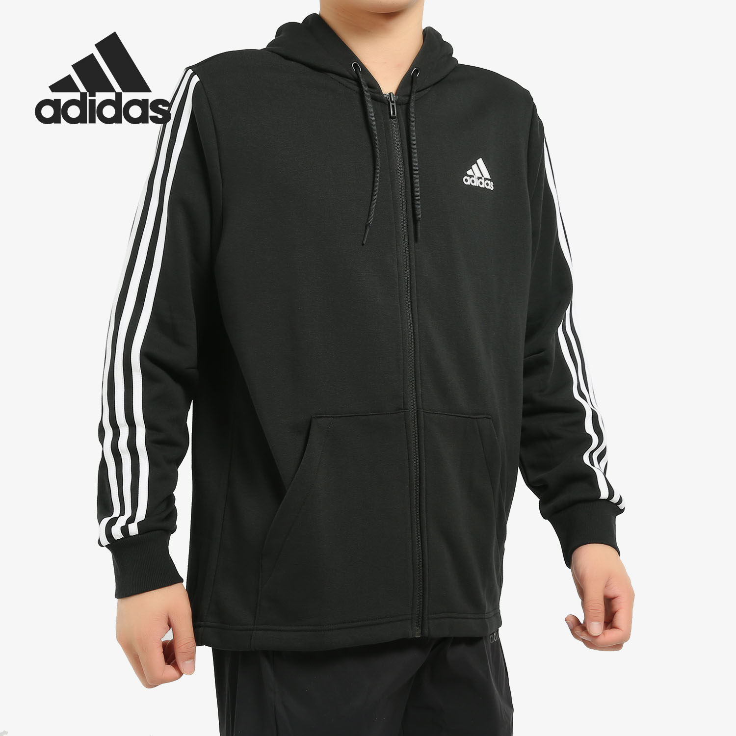 Adidas/阿迪达斯正品 2019新款男子运动休闲连帽夹克外套 DT9896_虎窝淘