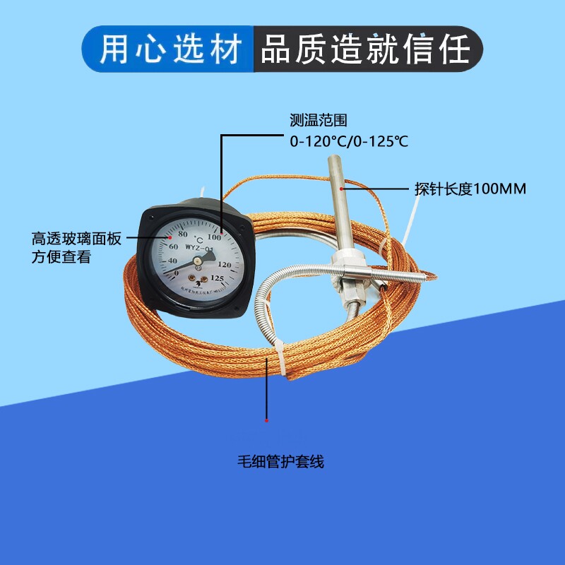 杭州富阳WYZ-01型压力式指示温度计Y60船用遥测水温表TKΠ-60/3M2_虎窝淘