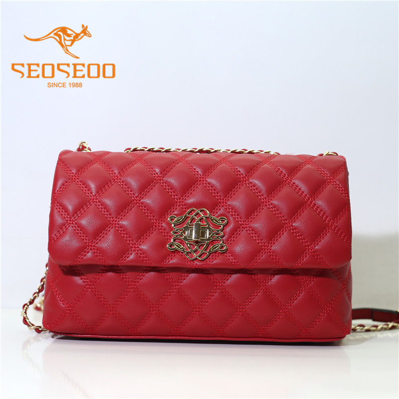 南奥袋鼠正品女包菱格链条包大容量超迁皮包休闲百搭单肩斜挎包春_虎窝淘