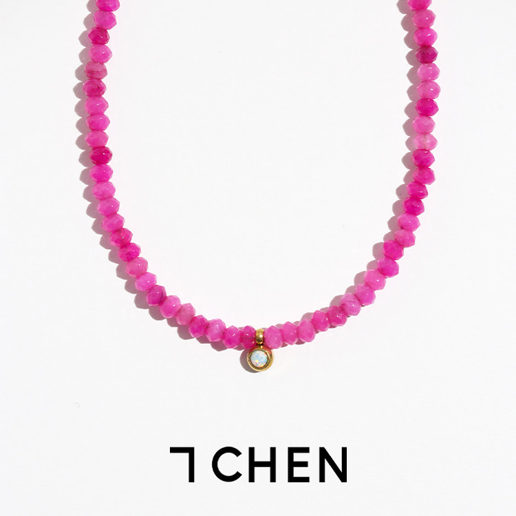 7CHEN 2023新款粉澳宝饰品项链耳环甜辣个性高级手链白百何同款_虎窝淘