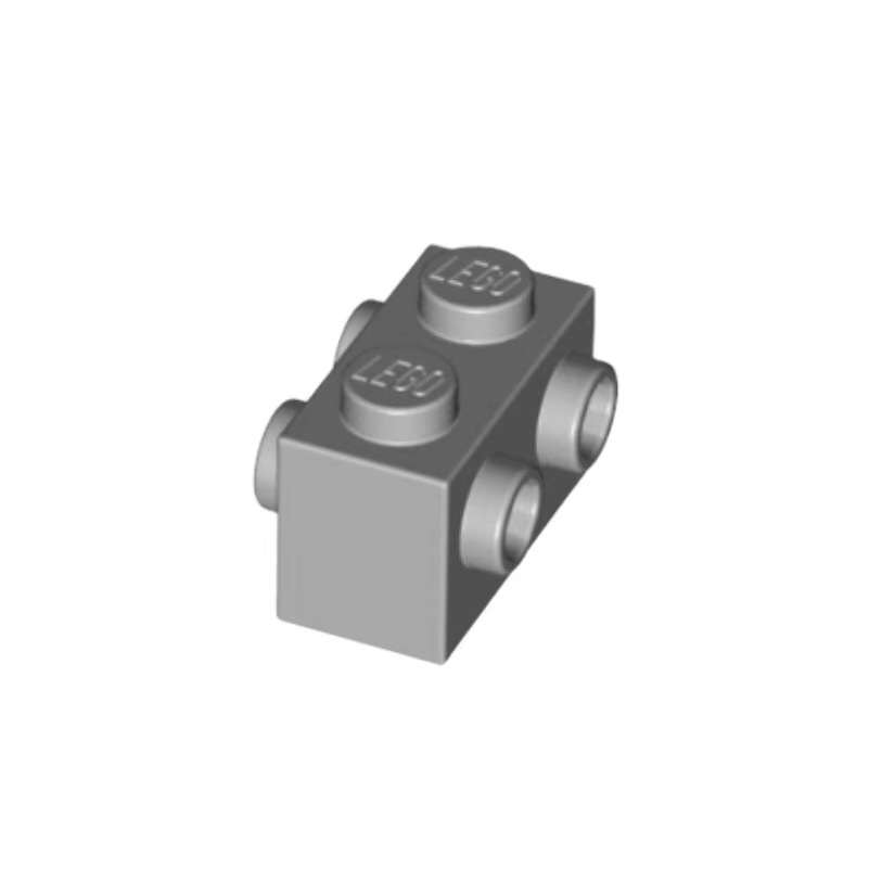 乐高LEGO零配件浅灰色 52107 4657459 1x2双面带凸点砖_虎窝淘