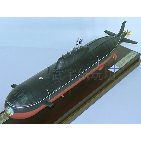 苏联971M型K-335号阿库拉III型1：200核潜艇手工拼装商模纸艺DIY_虎窝淘