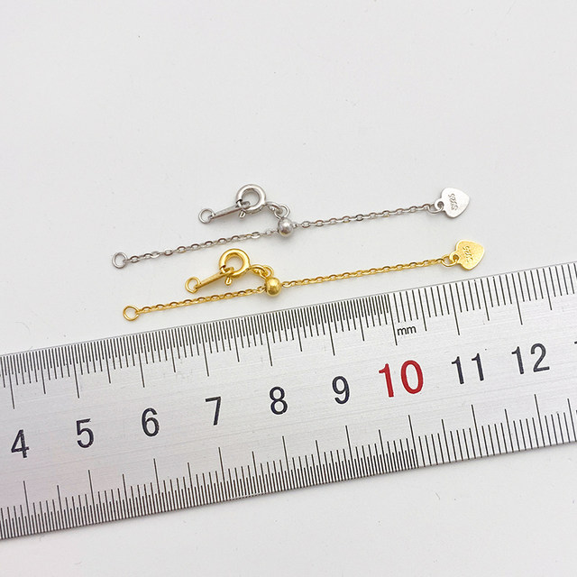 S925 sterling silver plated real gold bean love adjustment chain ...