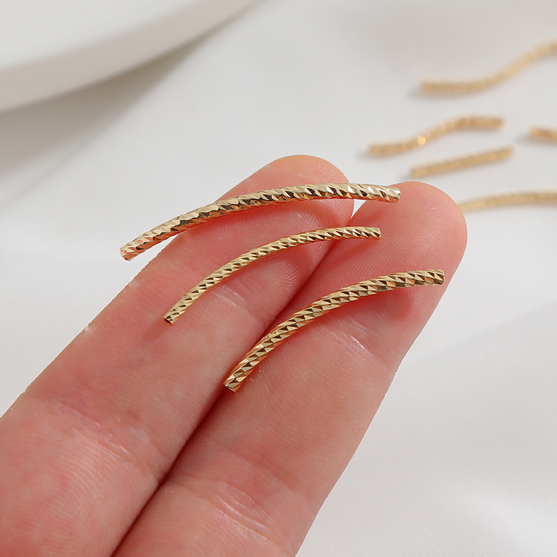 14K包金刻面螺纹弯管直管S管手工diy串珠手链项链首饰品材料配件_虎窝淘