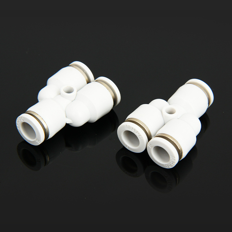 气动快速接头PY-04/06/08/10/PE-12/14MM白色Y型三通气管快接对插_虎窝淘