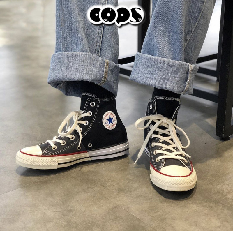 Converse All Star匡威男女常青款高帮低帮帆布鞋 101010/101009_虎窝淘