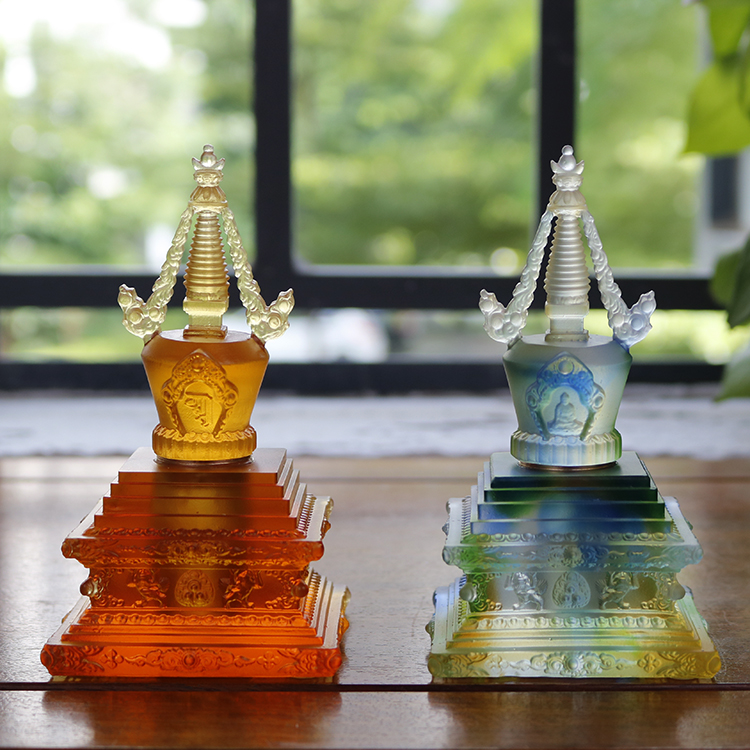 古法琉璃舍利塔佛塔密宗法器供品家用桌面摆件装藏菩提塔日常送礼_虎窝淘