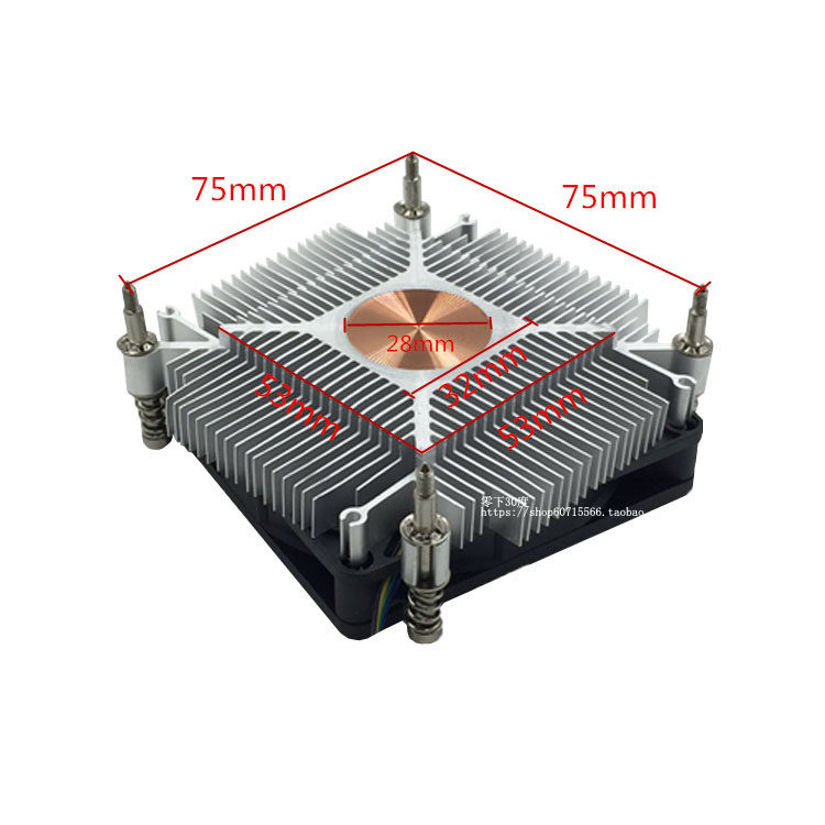 1U 1156 1155 1150 1151 CPU一体机HTPC小机箱超薄铜芯散热器_虎窝淘
