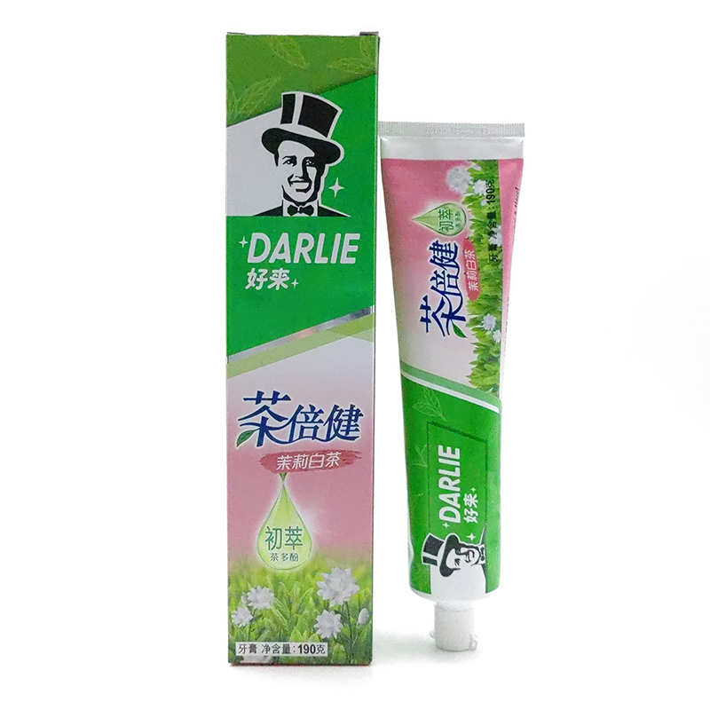 好来(原黑人)茶倍健龙井茉莉白茶牙膏 140g*2支清新健齿280g装_虎窝淘