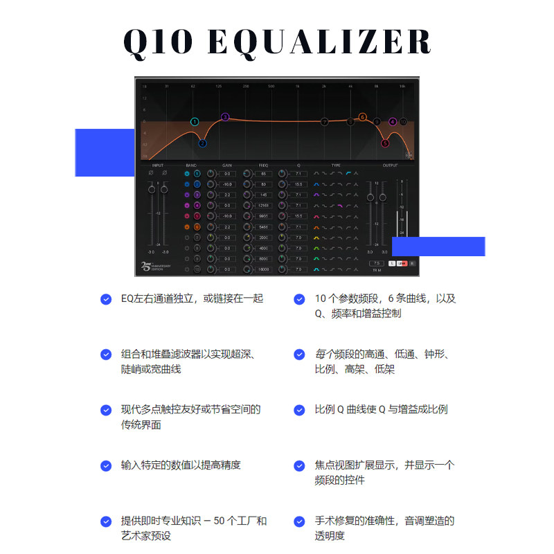 WAVES14 Q10 Equalizer用于混音和母带处理的10段均衡器_虎窝淘
