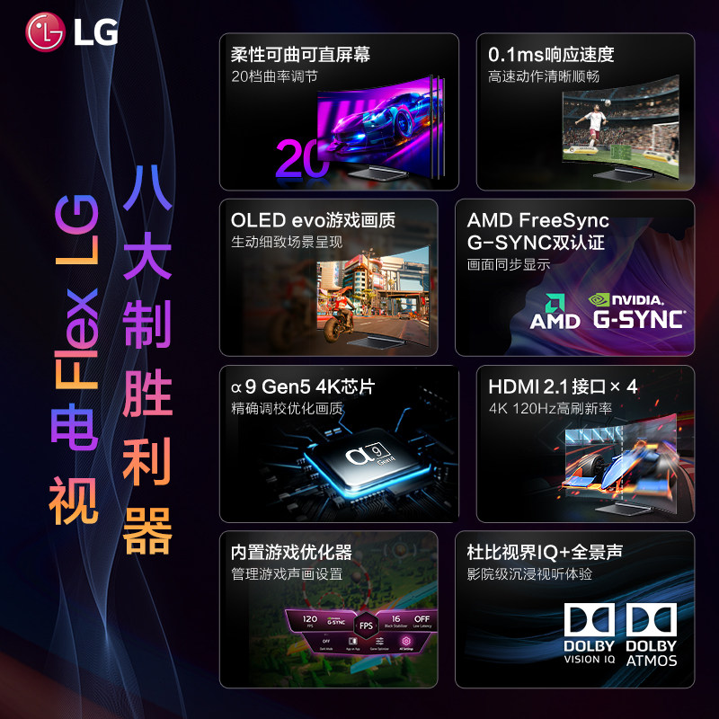 LG Flex柔性OLED屏42英寸变形曲面电竞游戏显示器原装进口电视机_虎窝淘