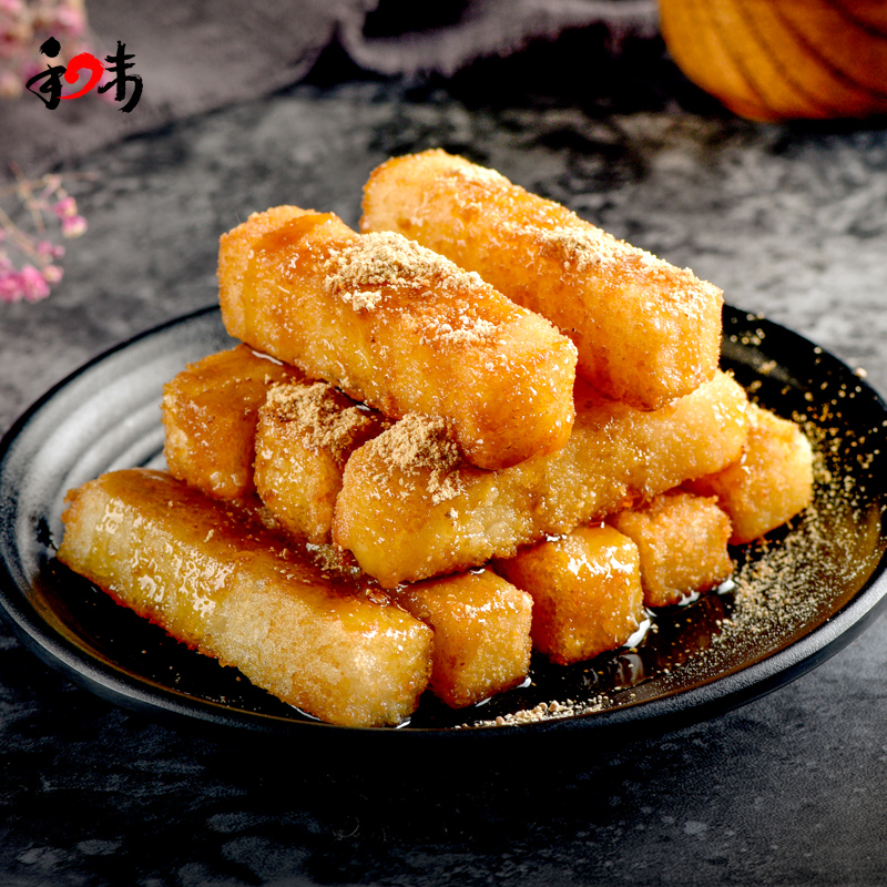 香米拉丝红糖糍粑*245g条状红糖糯米糍粑手工制作带糖浆黄豆粉_虎窝淘