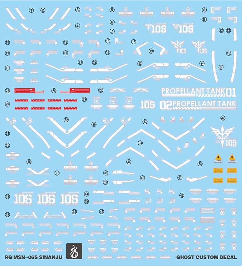包邮炎 GHOST RG2 RG新安洲 Sinanju MSN-06S新安州荧光水贴_虎窝淘