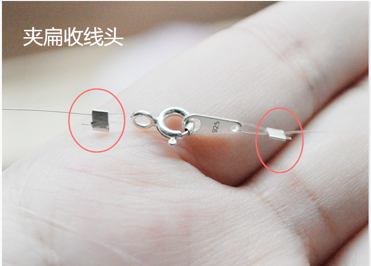 S925纯银夹线扣定位珠小银管珠子直筒隔珠diy饰品材料手链配件_虎窝淘