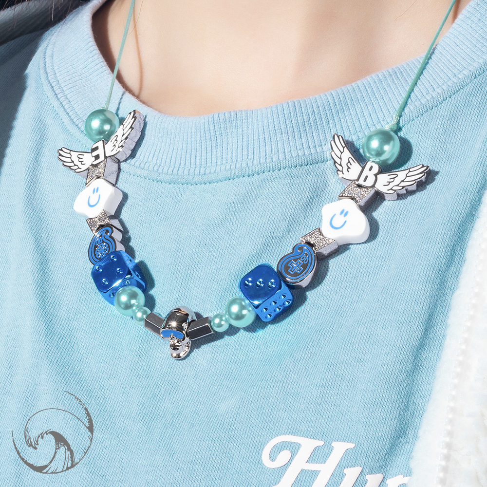 【官方正品】EVAE BLACK LUX联名云朵天使笑脸项链骰子庆怜同款潮_虎窝淘